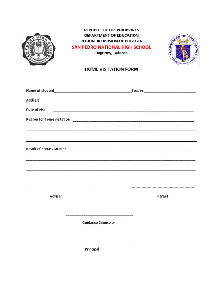 Home Visiation Form | PDF