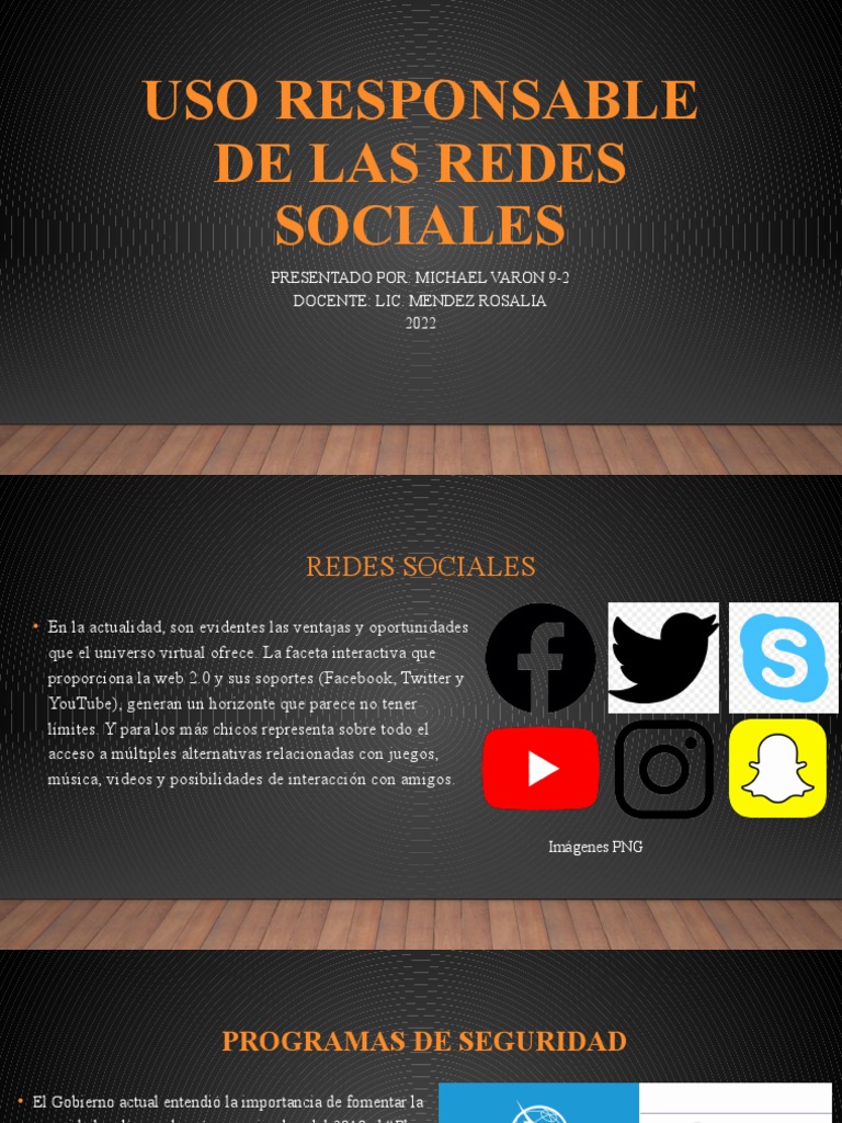 Uso Responsable de Las Redes Sociales | PDF | Servicio de redes sociales | Internet