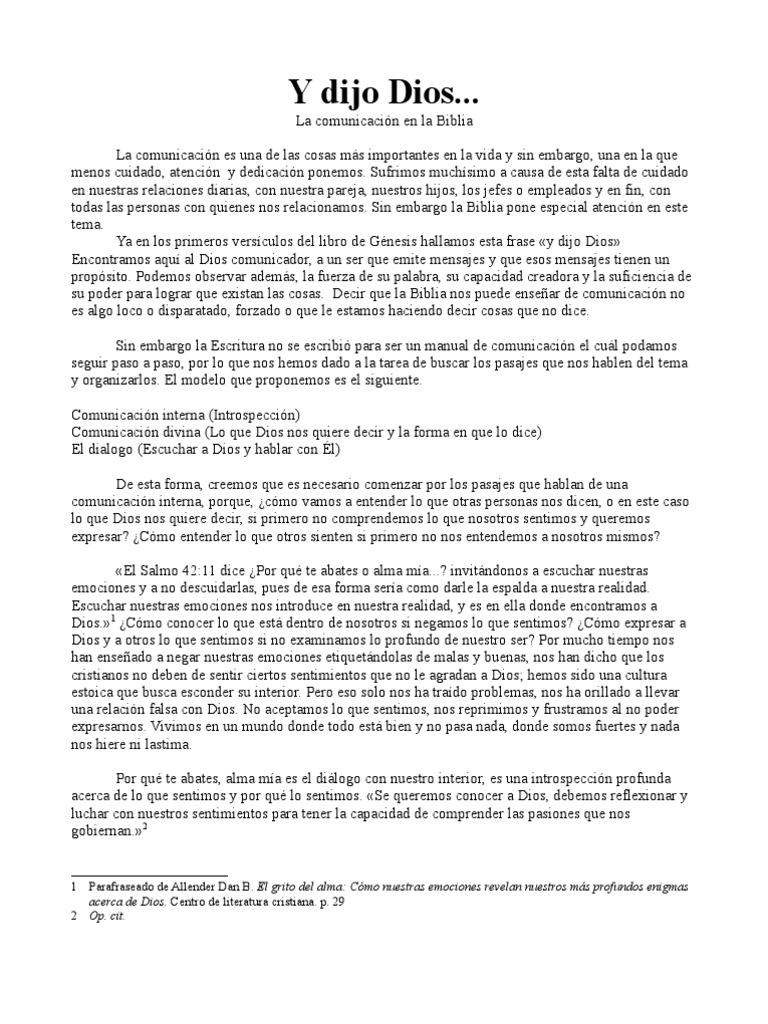 Comunicación Divina en la Biblia | PDF | Salmos | Dios