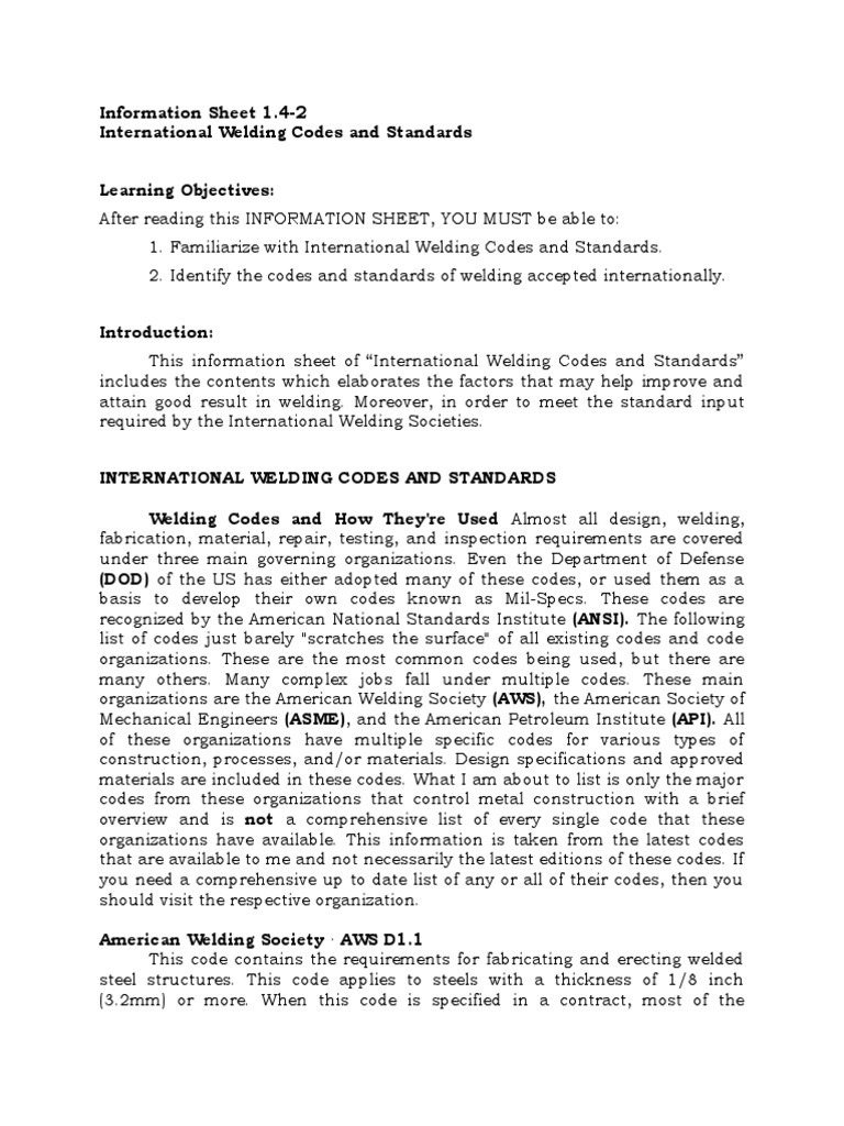 International Welding Codes Overview | PDF | Welding | Construction
