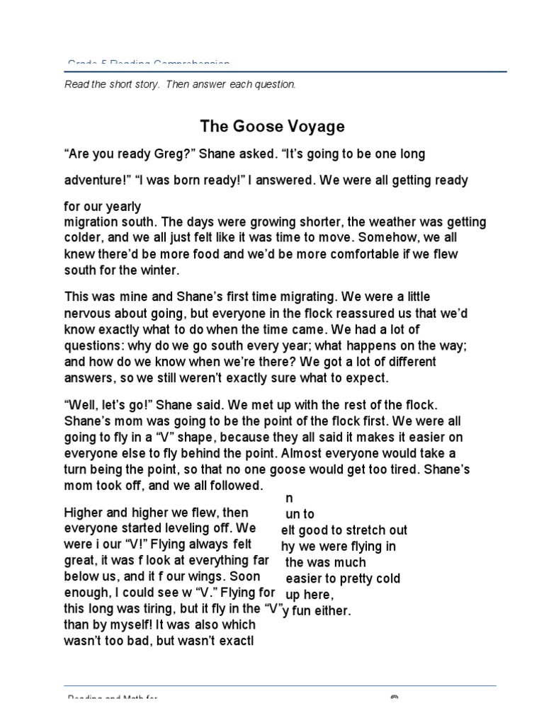 5th Grade 5 Goose Voyage | PDF | Language Arts & Discipline