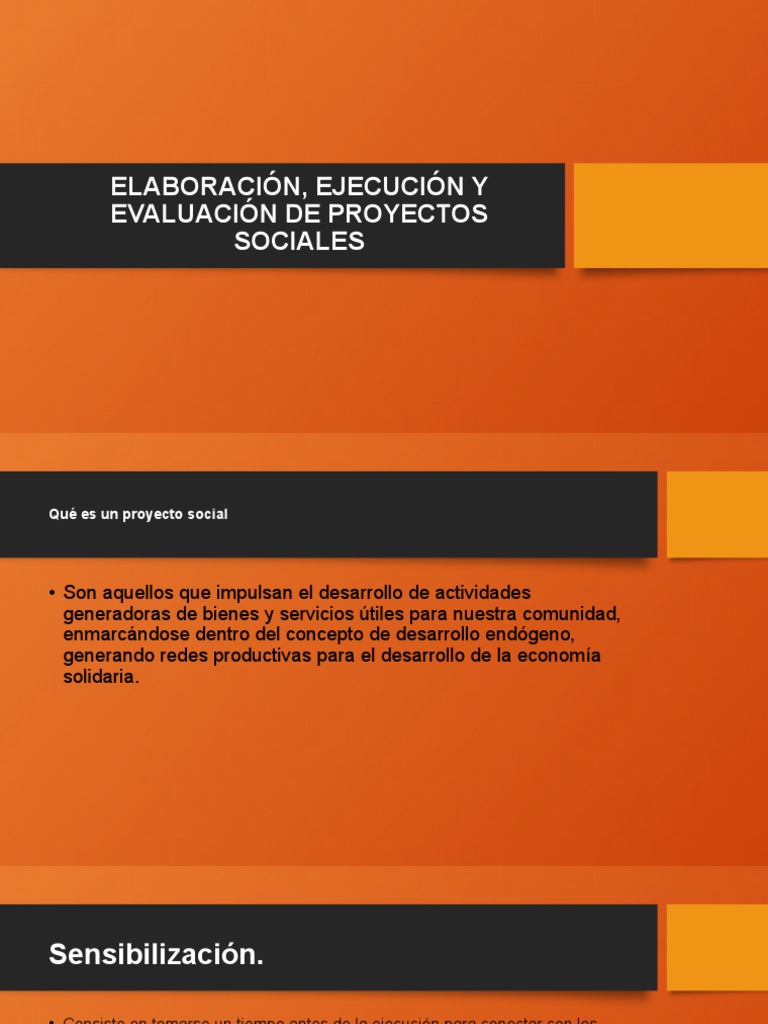 Elaboración, Ejecución y Evaluación de Proyectos Sociales | PDF | Ensayos | Evaluación