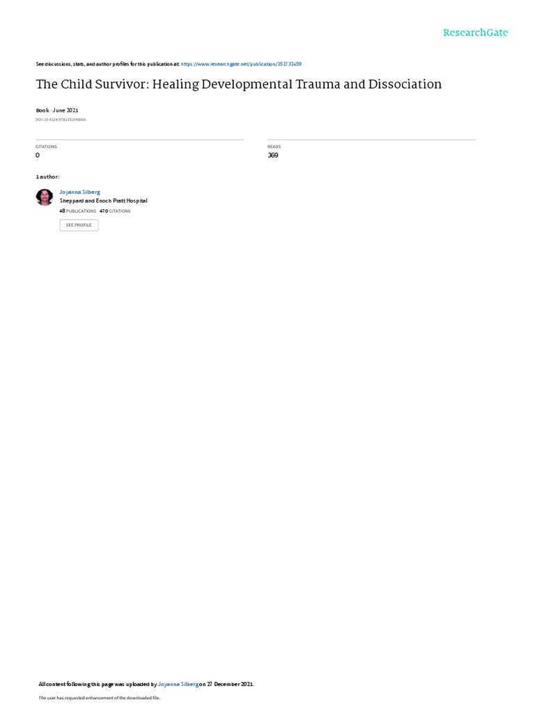 The Child Survivor Healing Developmental Trauma An Pdf