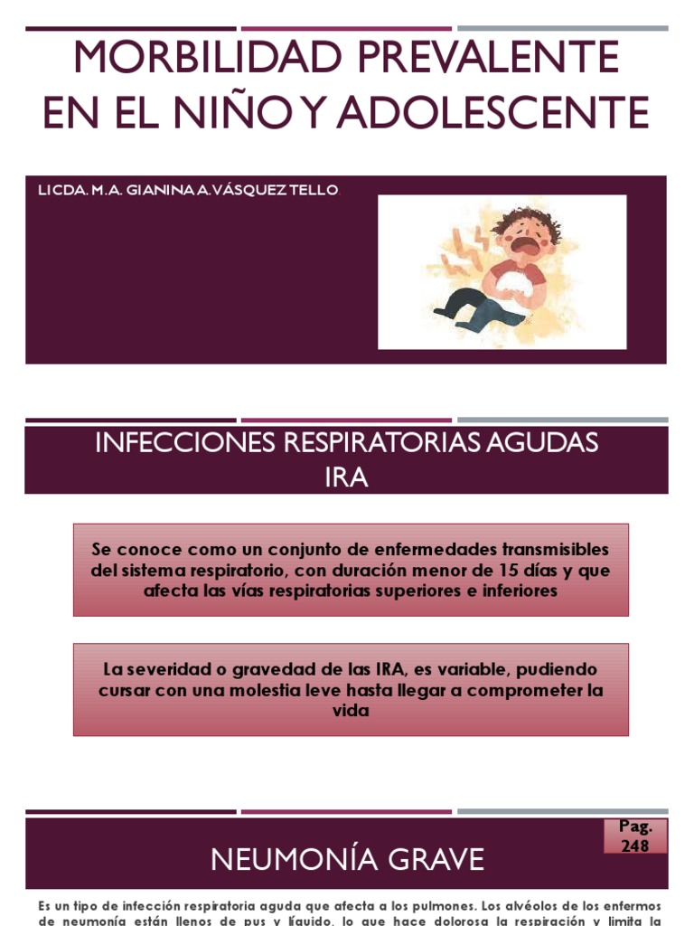 Morbilidades Prevalentes en Niños y Adolescentes | PDF | Neumonía | Diarrea