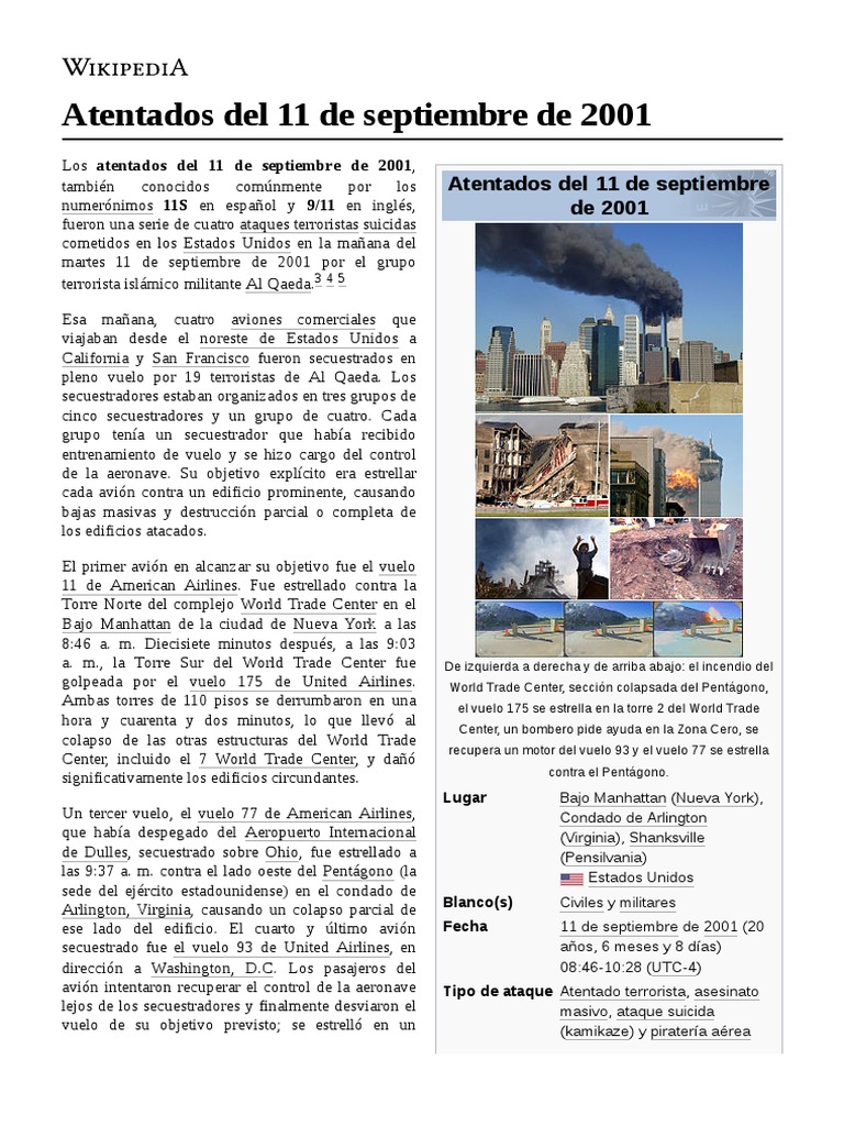 Atentados Del 11 de Septiembre de 2001 | PDF | Ataques del 11 de ...