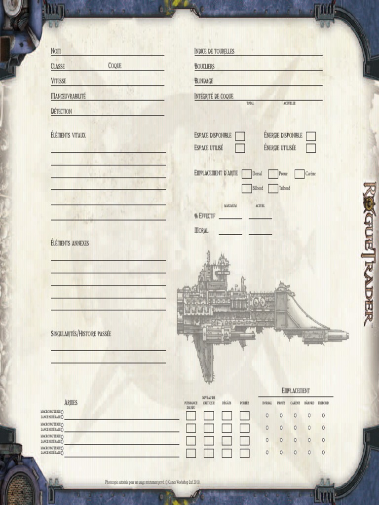 Rogue Trader Ship Sheet | PDF | Bateaux | Transport de marchandises