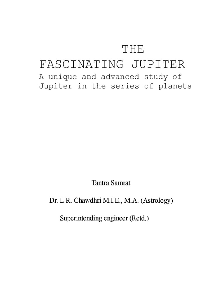 Jyotish - L.R. Chawdhri - The Fascinating Jupiter | PDF | Earth | Planets In Astrology