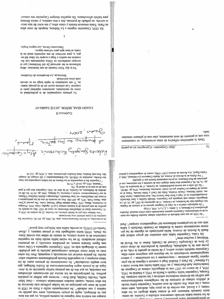 GONZALEZ ECHEVERRIA - Alejo Carpentier El Peregrino en Su Patria Cap. 2 | PDF