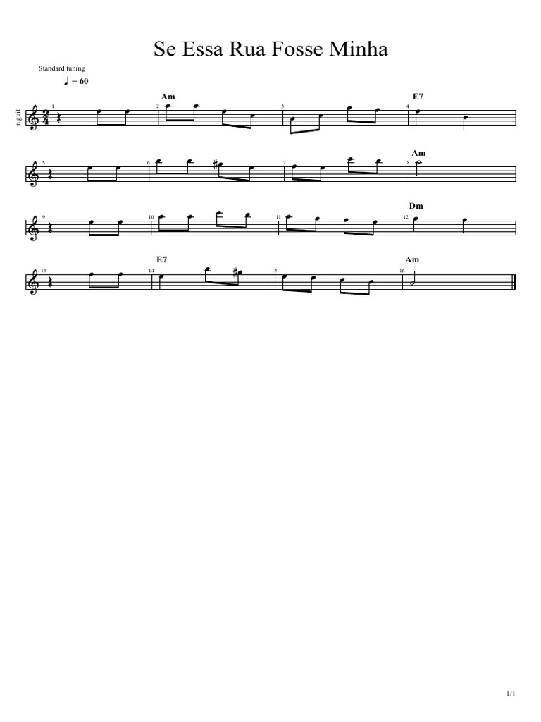 Se Essa Rua Fosse Minha Melodia e Cifra PARTITURA | PDF