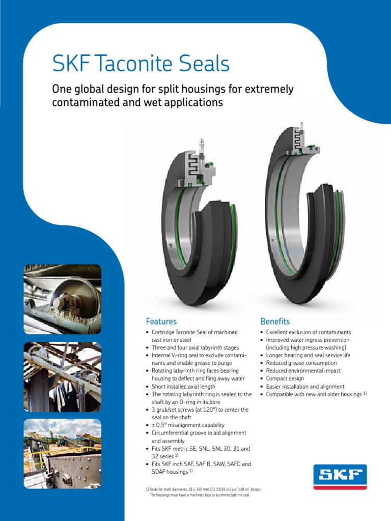 Brochure Housings - SKF Taconite Seals - EN 201502 | PDF | Bearing (Mechanical) | Mechanical ...