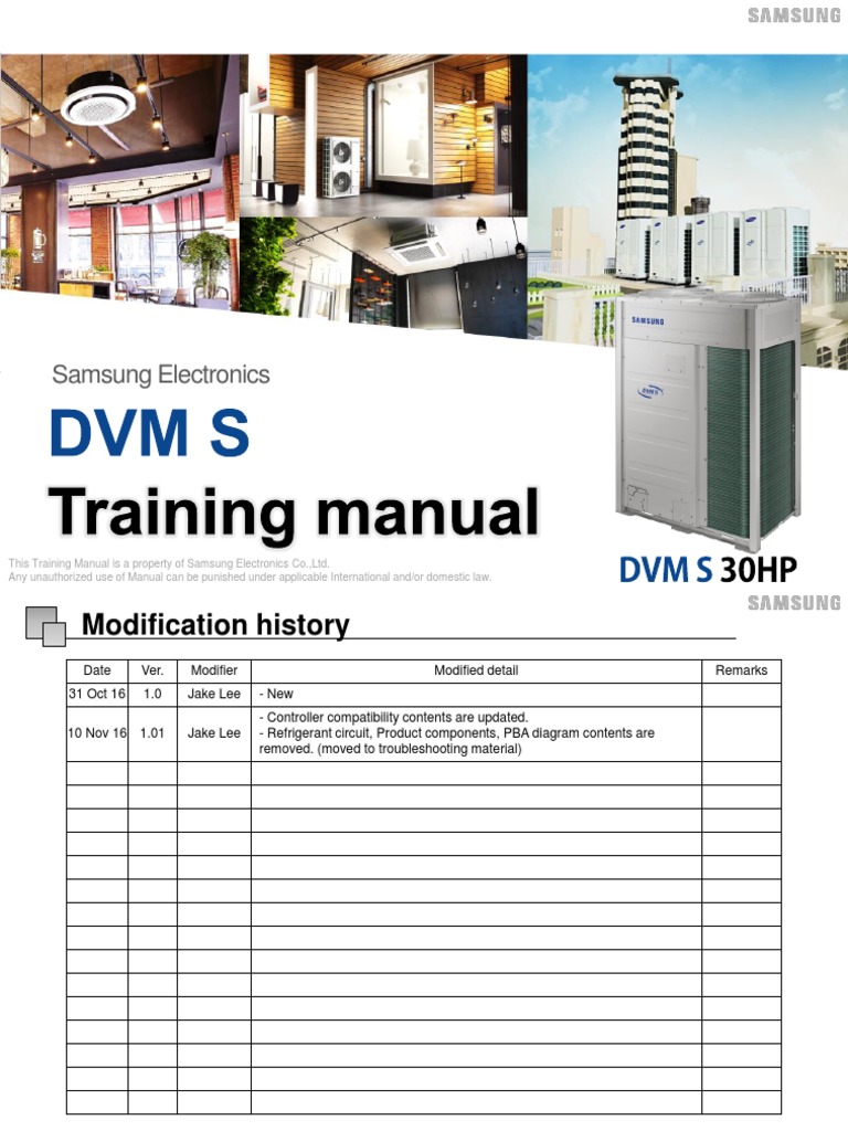 Samsung Electronics Co., Ltd. DVM S 30HP VRF Training Manual ...