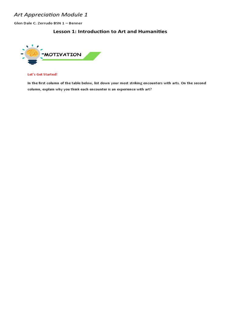Art Appreciation Module 1 | PDF | Emotions | Advertising