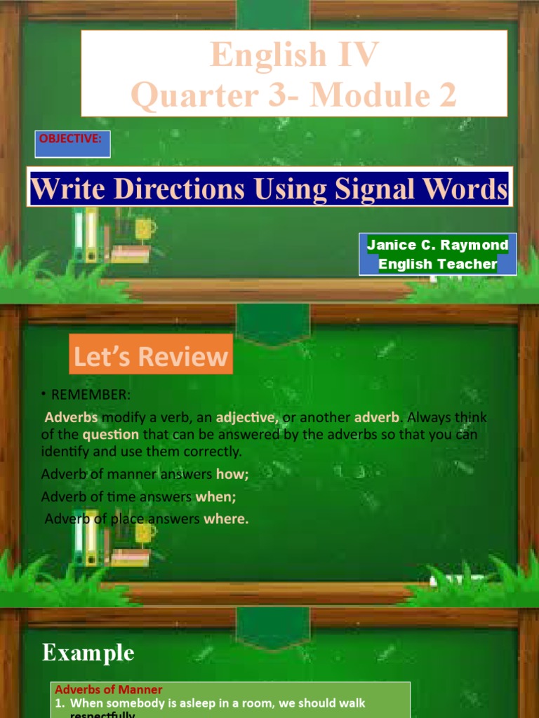 Presentation-for-grade4-signal-words-1 | PDF | Adverb