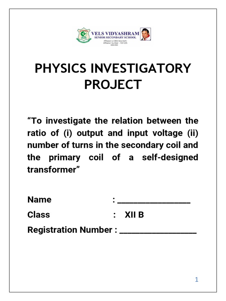 Physics Project: Transformer Study | PDF | Transformer | Inductor