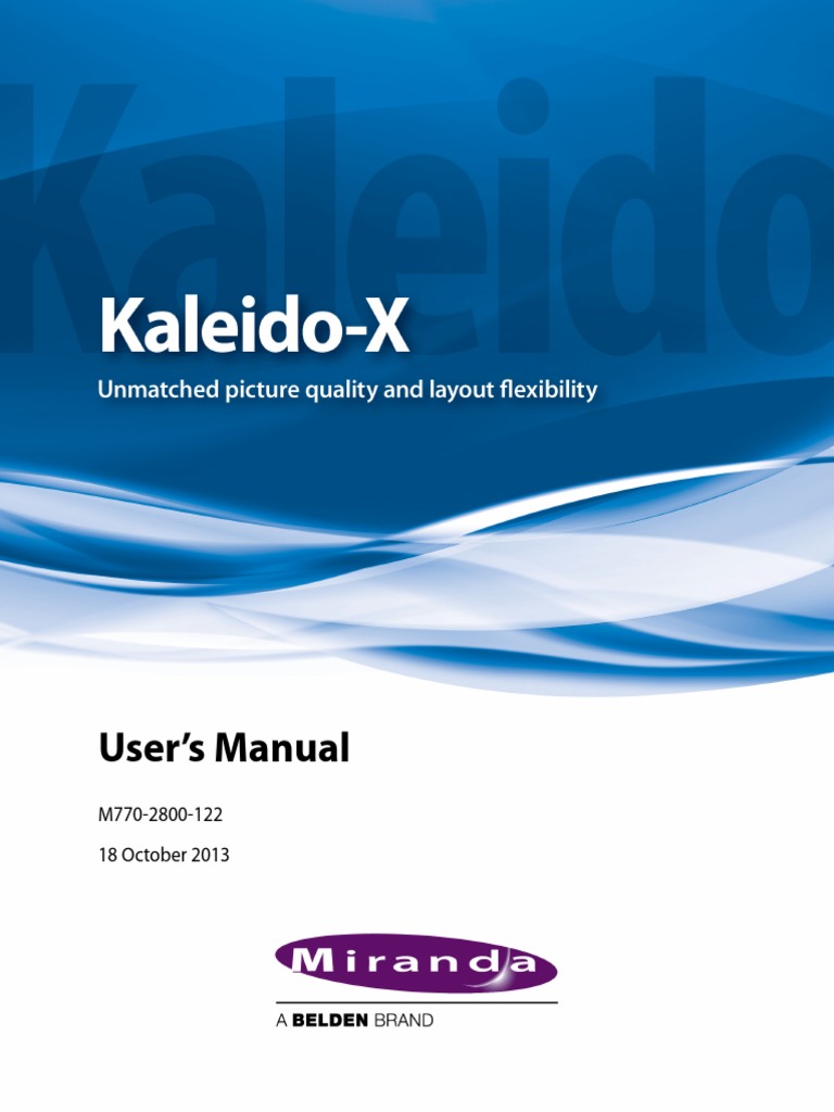 Kaleido-X UserManual | PDF | High Definition Television | Video