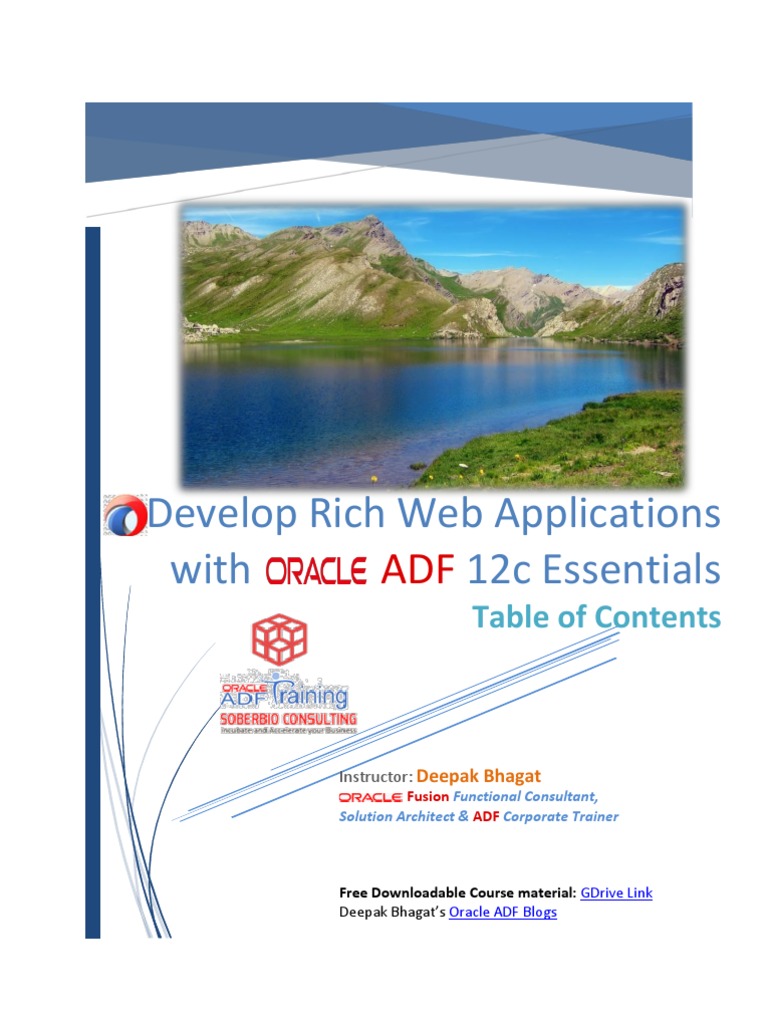 Oracle Adf Training Toc Pdf Databases Web Application