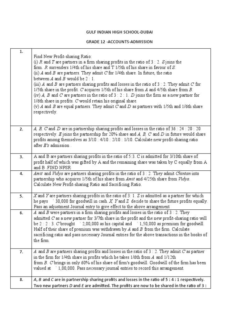 WS 12 Acc Admission S.A | PDF | Goodwill (Accounting) | Odds