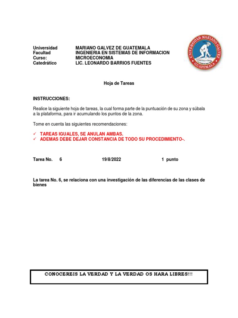 Micro, Tarea 6 Del 19-8-2022 | PDF