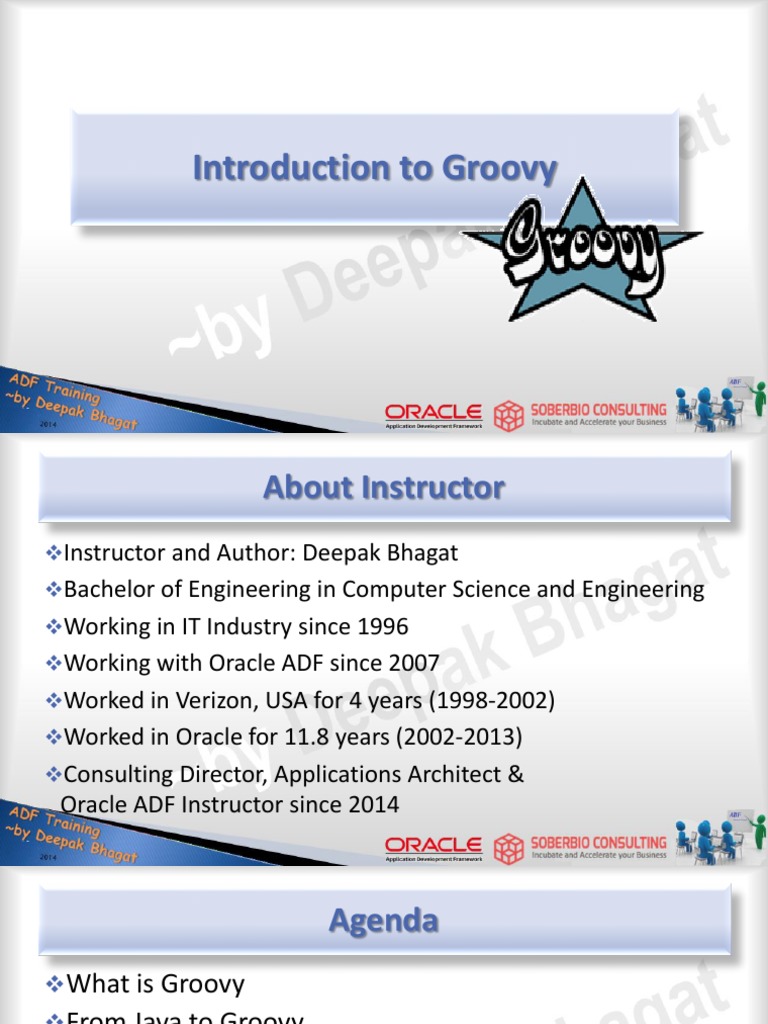 Introduction To Oracle Groovy | PDF | Java (Programming Language) | Parameter (Computer Programming)