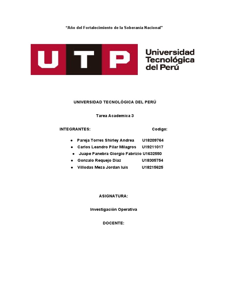 Investigacion Operativa TA3 | PDF | Interés | Comercio
