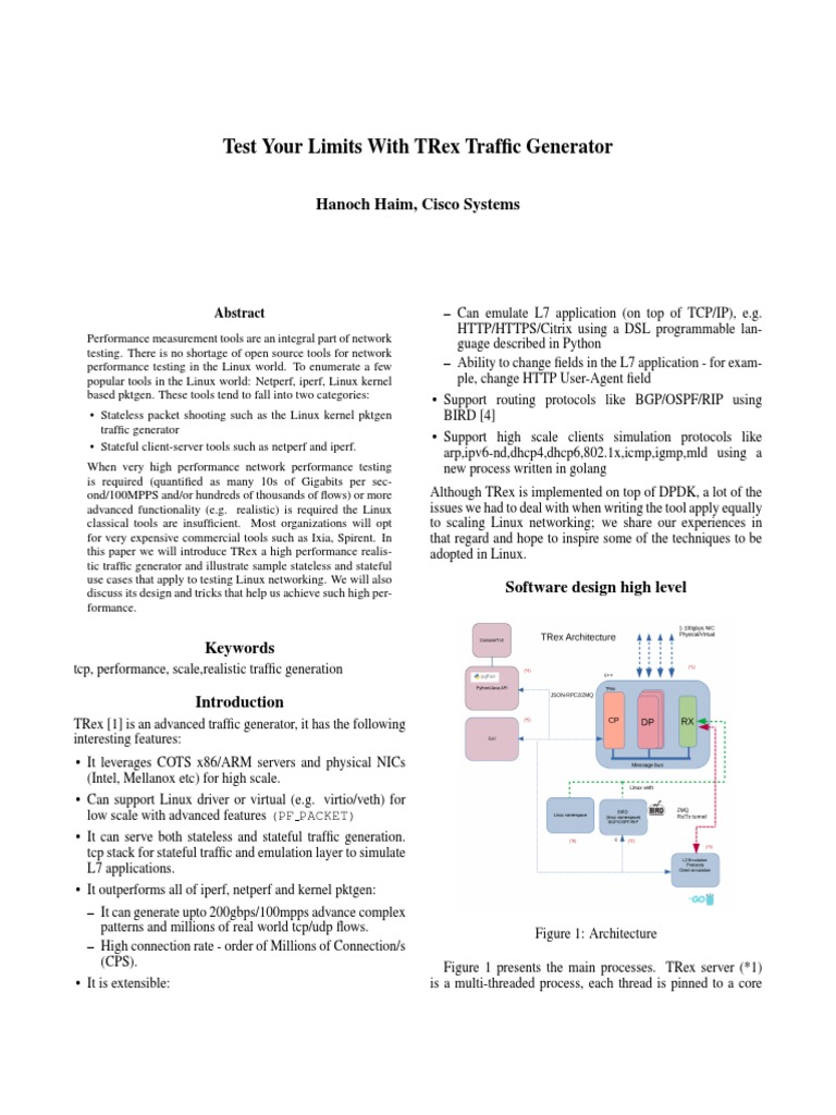 TRex: High-Performance Traffic Generator | PDF | Transmission Control Protocol | Hypertext ...