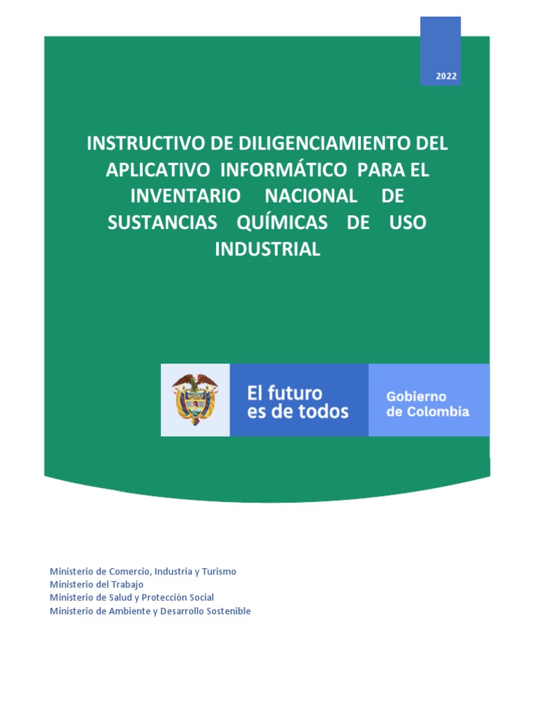 Instructivo Inventario Nacional de Sustancias Quimicas de Uso Industrial | PDF | Química | Agua