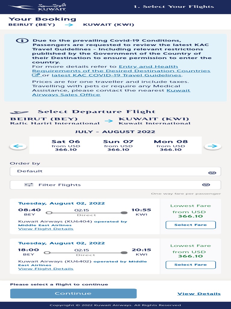 Kuwait Airways - Flights | PDF | Transport | Aviation