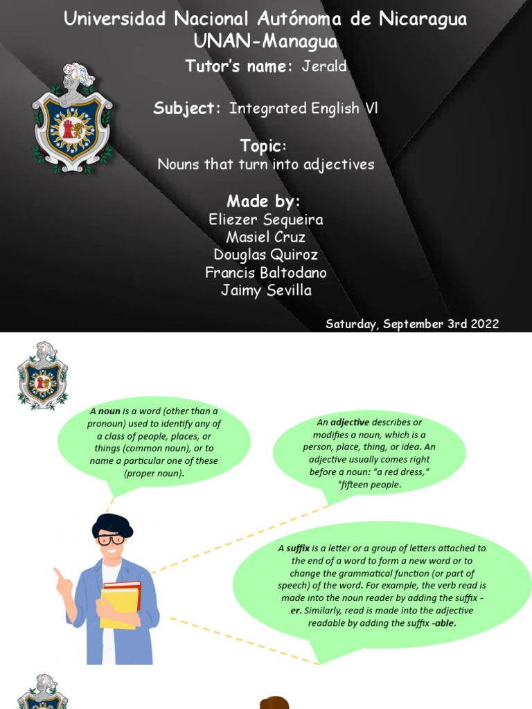 Nouns that Turn Into Adjectives: A Guide to Common Suffixes Used to ...