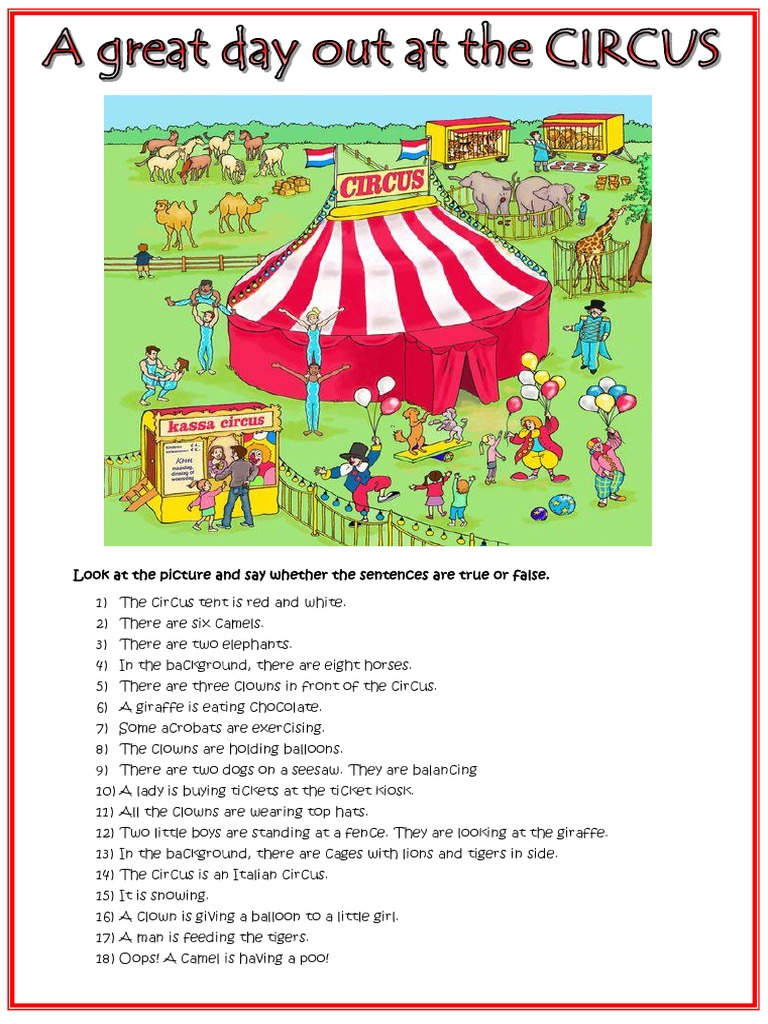 The Circus Picture Description Exercises - 115467 | PDF