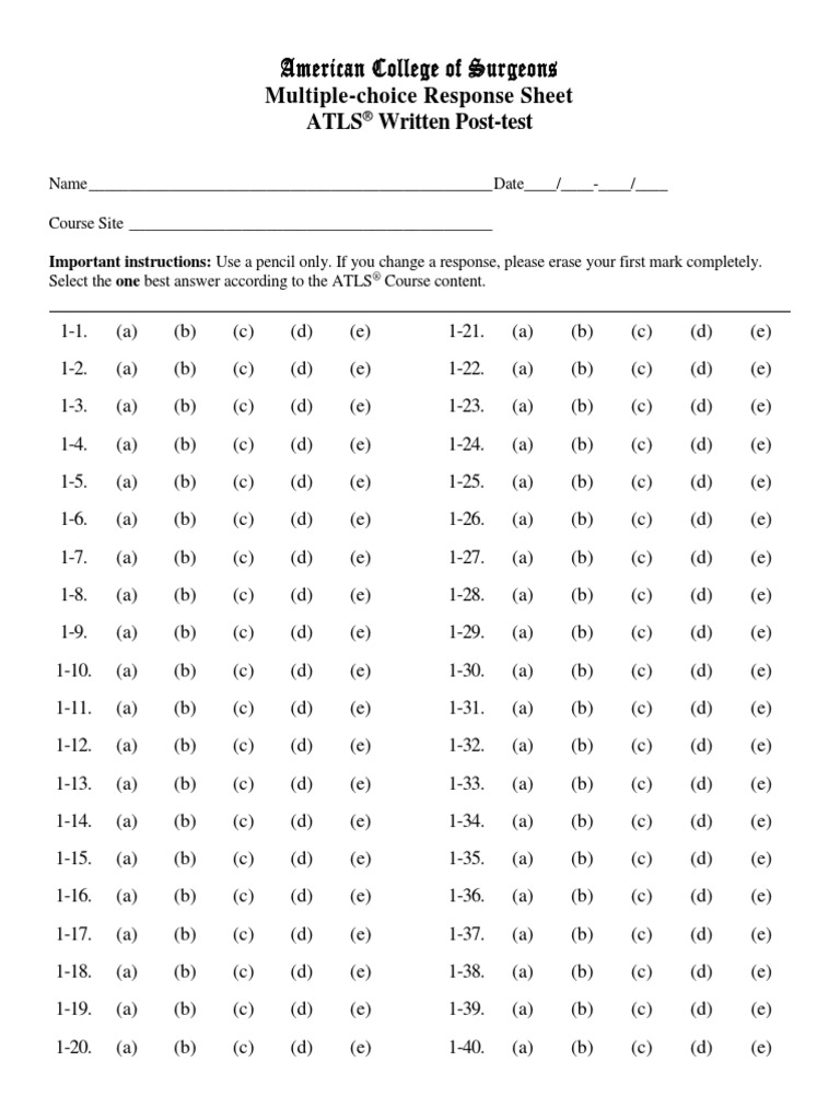 Pre and Post Test Response Sheet | PDF