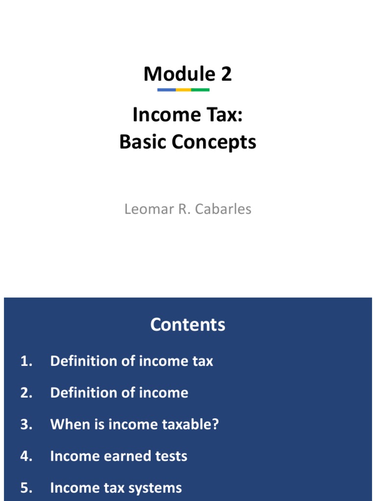 Income Tax Concepts | PDF | Gross Income | Taxes