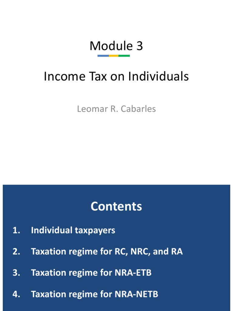 Module 3 Income Tax On Individuals | PDF | Capital Gains Tax | Taxes