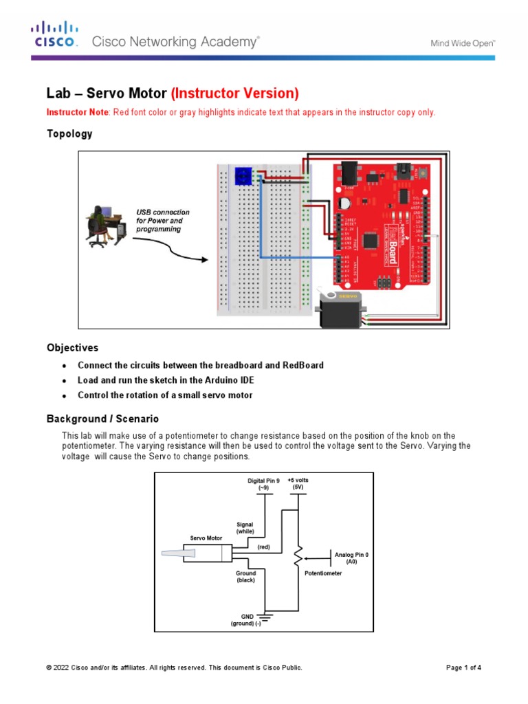 2.2.4.2 Alternate Lab - Servo - ILM | PDF | Arduino | Servomechanism