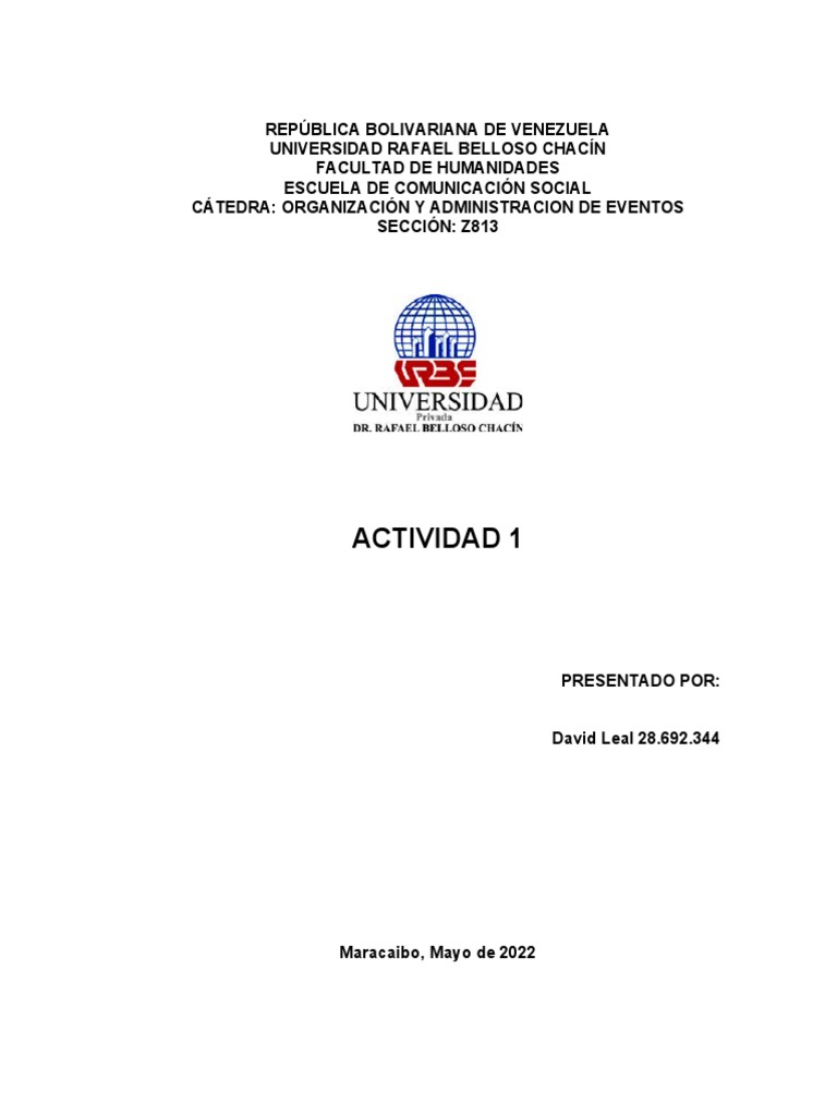 Actividad 1. Organización y Administración de Eventos | PDF | Feria Mundial