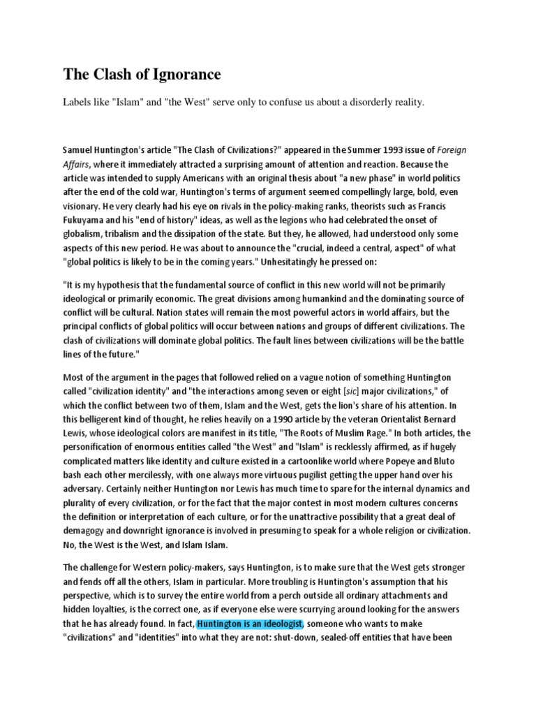 The Clash of Ignorance | PDF