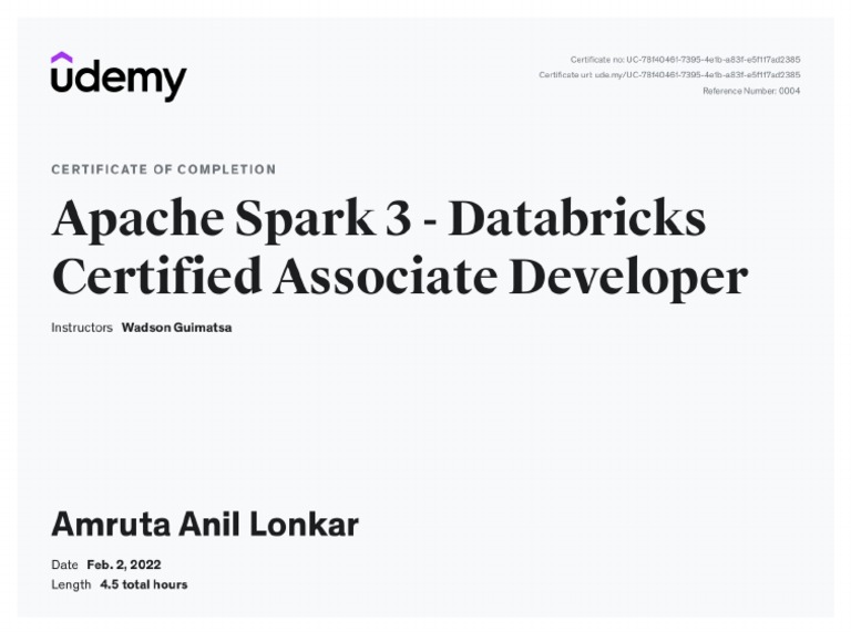 Apache Spark 3 Databricks Certified Associate Developer | PDF Apache Spark 3 Databricks Certified Associate Developer | PDF