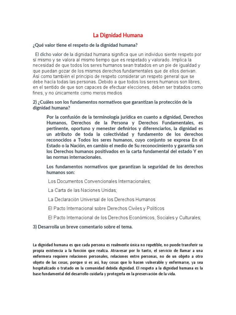 Dignidad Humana | PDF | Derechos humanos | Nación