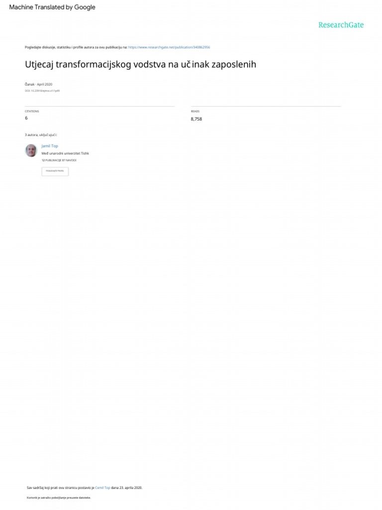 5BryarTransformational Leadership Impact On Employees Performance | PDF