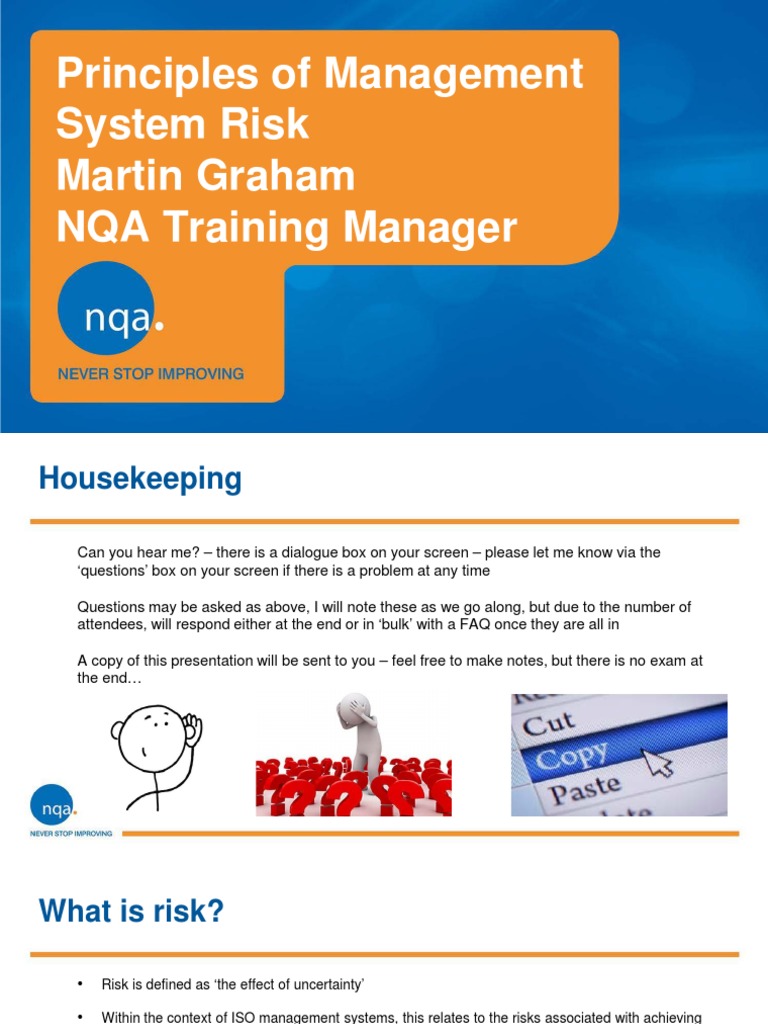 NQA Training Manager | PDF | Risk | Risk Management
