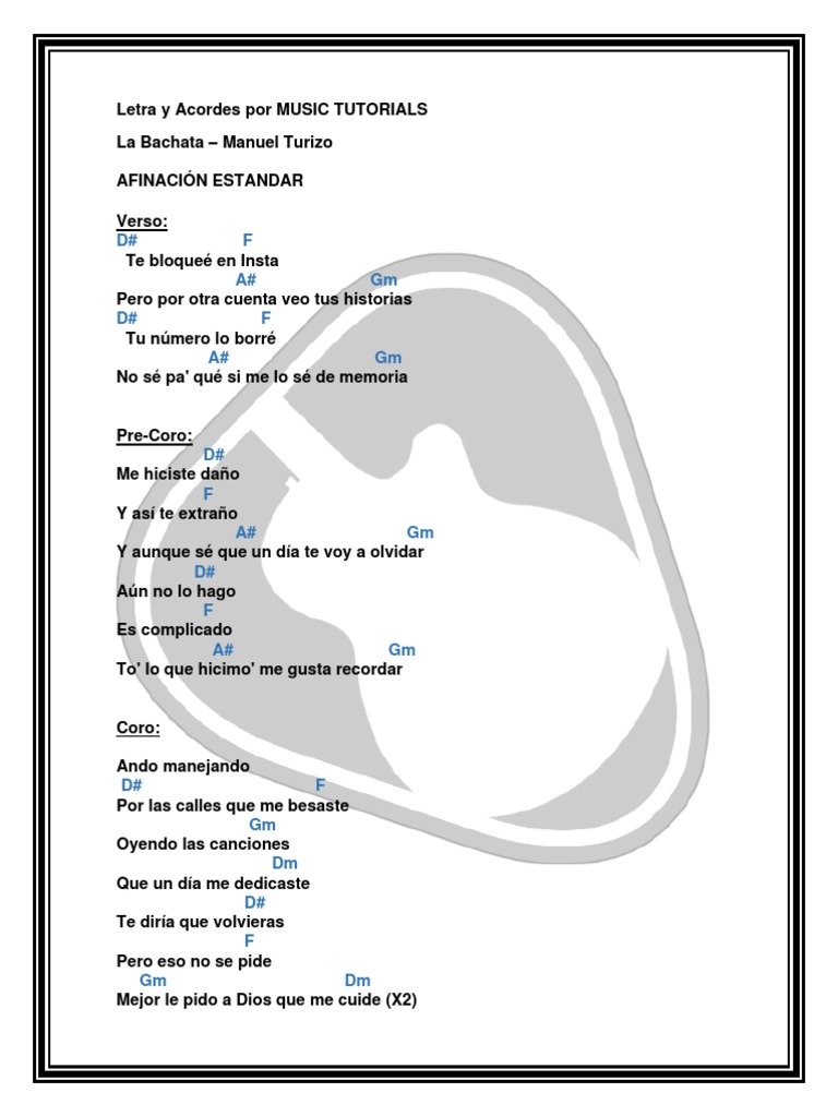 La Bachata Manuel Turizo Letra y Acordes by MUSICTUTORIALS | PDF