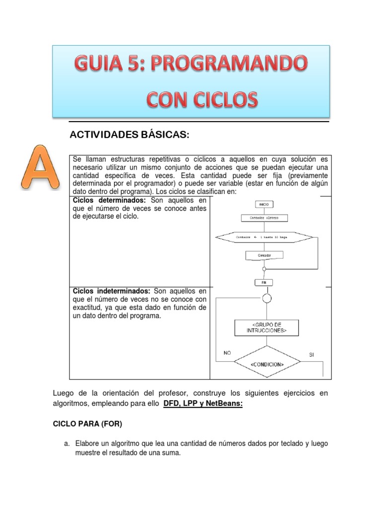 GUIA 5 Algoritmos Ciclicos | PDF | Algoritmos | Informática