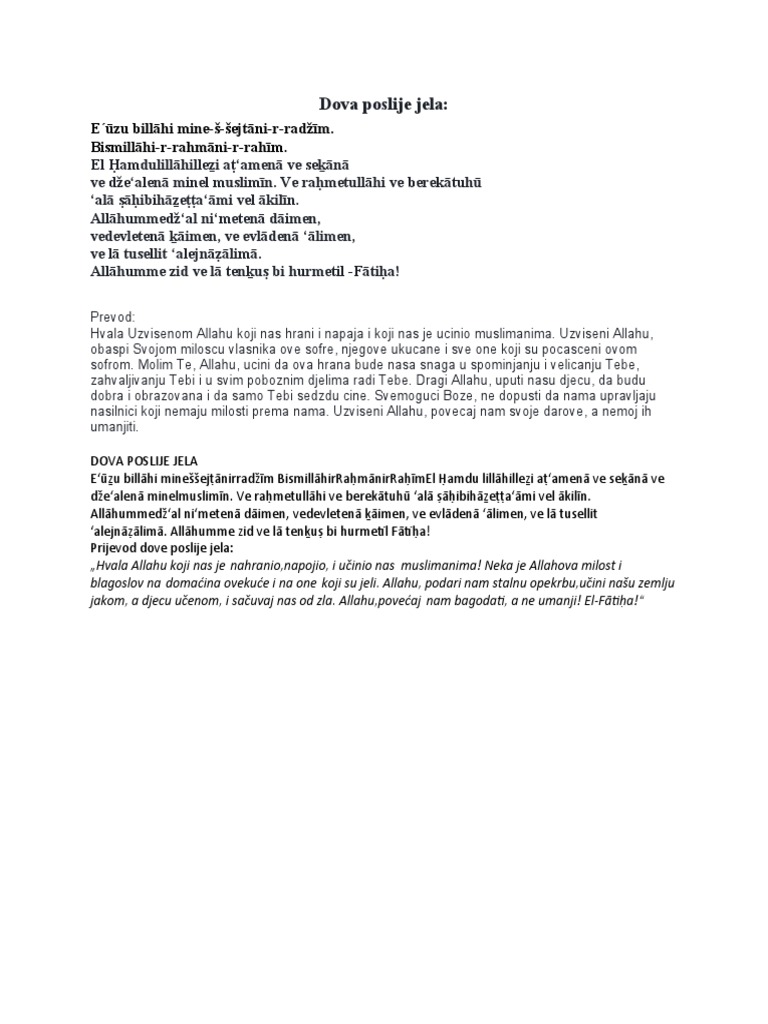 Dova Posle Jela | PDF