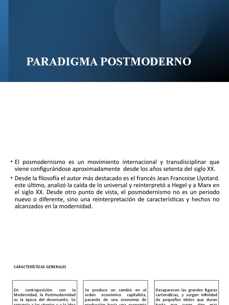 Características del Posmodernismo | PDF | Modernidad | Las artes