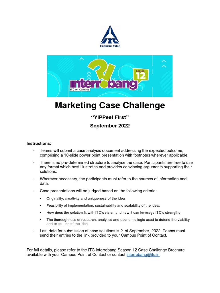 Interrobang Season 12 Marketing Case Challenge - ITCYiPPee! | PDF ...