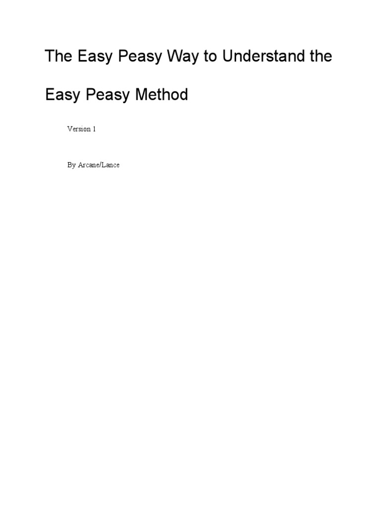 The EasyPeasy Way To Understand The EasyPeasy Method | PDF | Thought | Mind