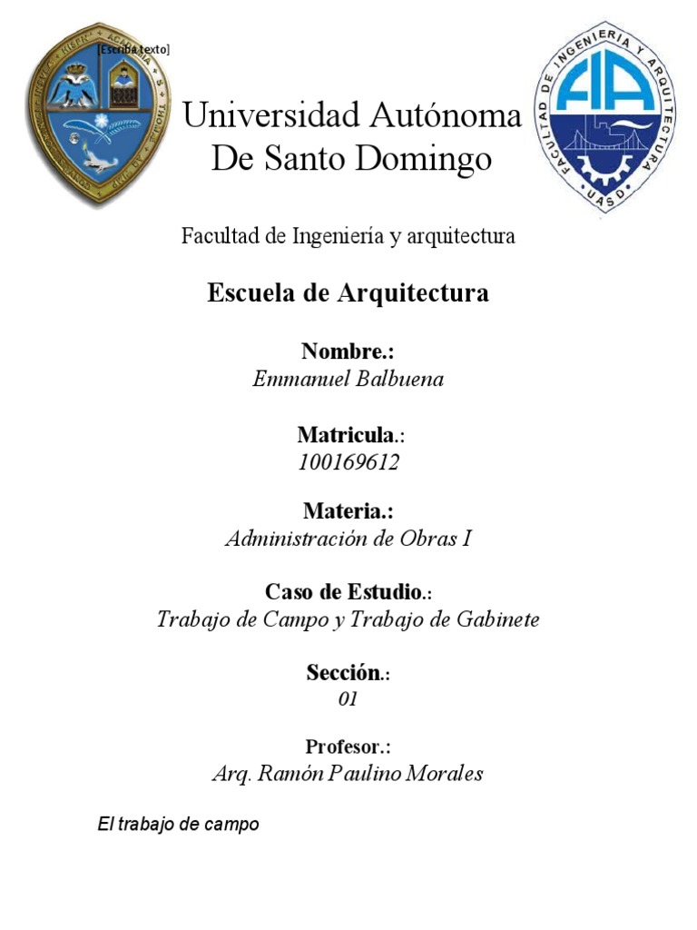 Trabajo de Obra 2 Emmanuel Balbuena | PDF | Tema de investigación ...