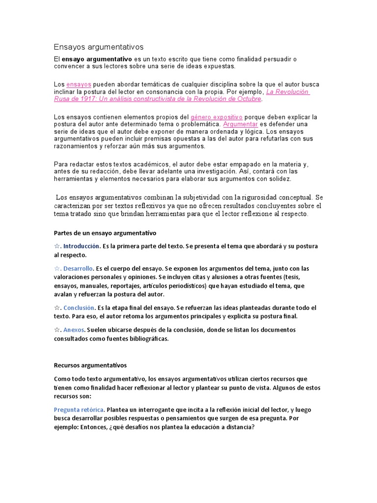 Guía para escribir ensayos argumentativos | PDF | Ensayos