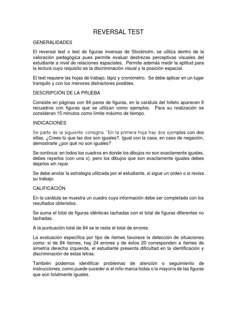 Reversal Test | PDF
