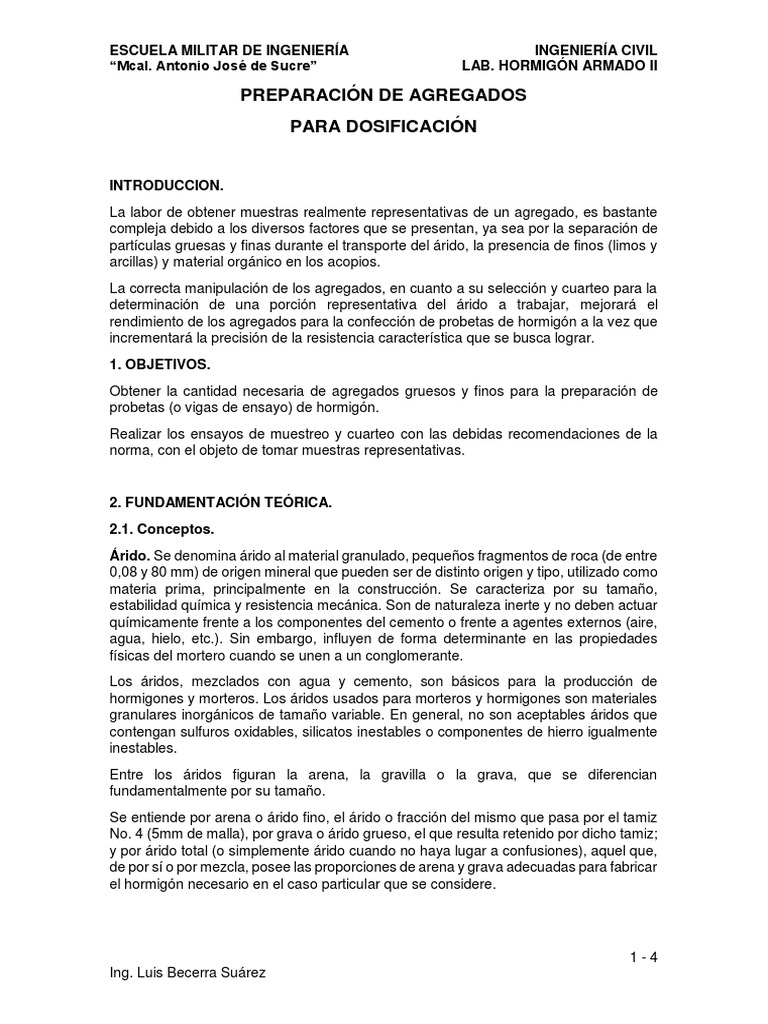 01 Preparación de Agregados | PDF | Hormigón | Agregado de construcción