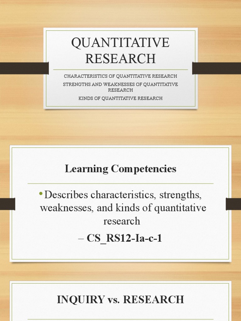 Quantitative Research | PDF | Statistics | Quantitative Research